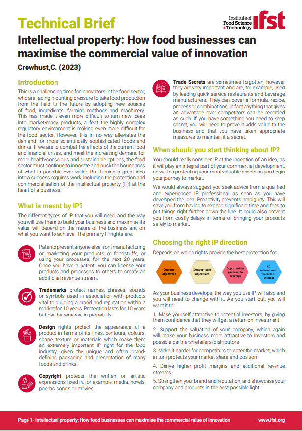 Technical Briefs | Institute of Food Science and Technology